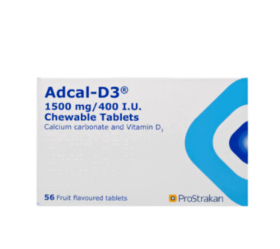 Adcal D3 1500mg/400 IU - 56 Chewable Fruity Tablets - Calcium Carbonate ...