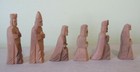 Set Hand Carved Wood Primitive Folk Art Miniature Nativity Figurines 11 ...