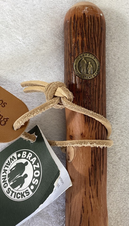 Brazos Rustic Wood Walking Stick, Hickory, Traditional Style Handle 55 ...