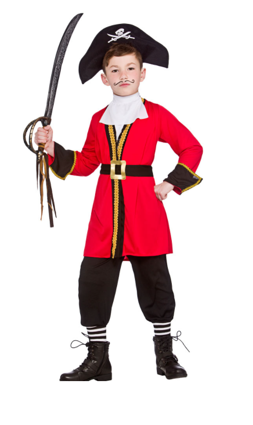 NEW Pirate Captain Hook Peter Pan Boy's World Book Day Fancy Dress ...