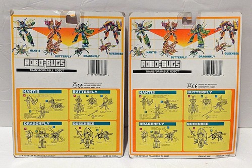 LOT OF 2 VTG NIB Robo-Bugs Queenbee & Butterfly Tek Toys 1980 MOC ...