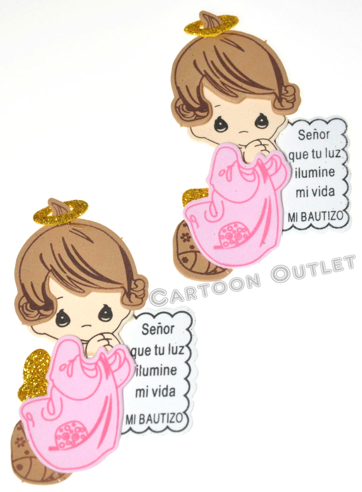 10 pc PINK FOAM ANGELS BAPTISM DECORATION CENTERPIECE RECUERDOS BAUTIZO ...