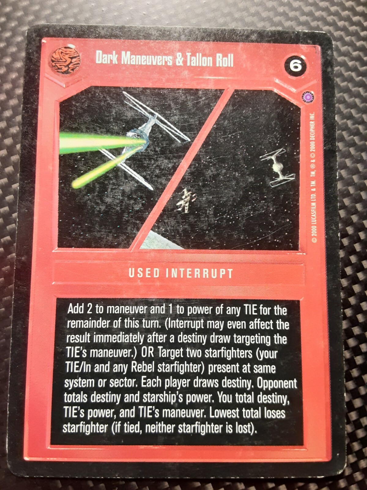 Decipher Star Wars Reflections 2 CCG RARE BB Lt Play DARK MANEUVER ...