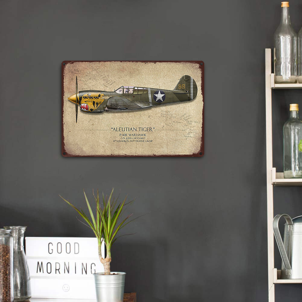 Vintage Metal Tin Sign Plaque Wall Fighter Posters Iron Painting (TP ...