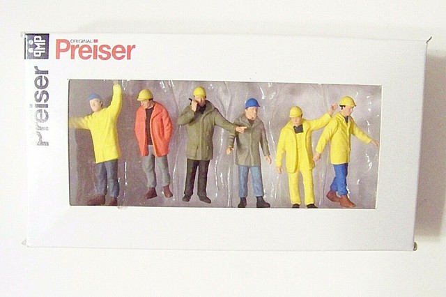 Preiser 1 50 Scale Modern Workmen in Outdoor Clothing and Hardhats ...