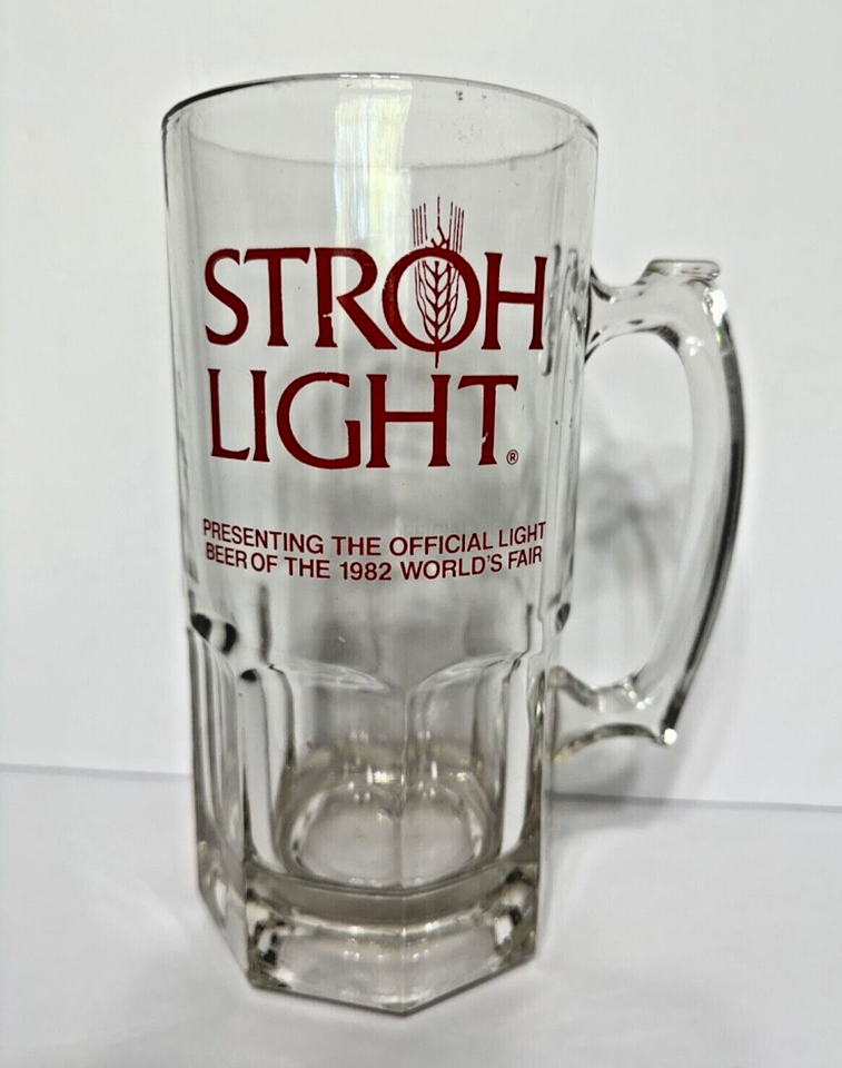 Vintage Stroh Light 1982 World's Fair Tall Glass Beer Mug | eBay