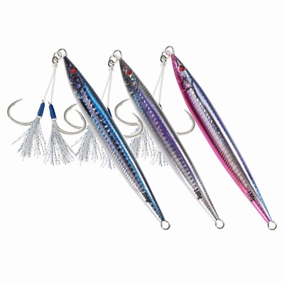 Slow Fall Pitch Fishing Jigs Lures Sinking Lead Metal Flat Jigging ...