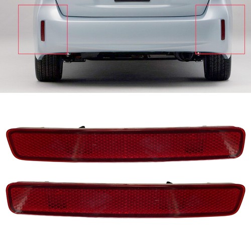 1Pair Rear Bumper Reflector Tail Light Red Lens Fit for Toyota Prius V ...