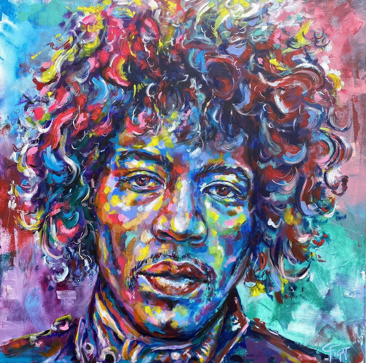 Jimi Hendrix Portrait Painting