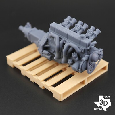 GM Inline 6 Turbo Thrift Weber DCOE model engine resin 3D printed 1:24 ...