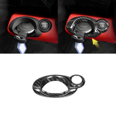 Real Carbon Fiber Car Start Stop Key Panel Cover For Mini Cooper R55 ...