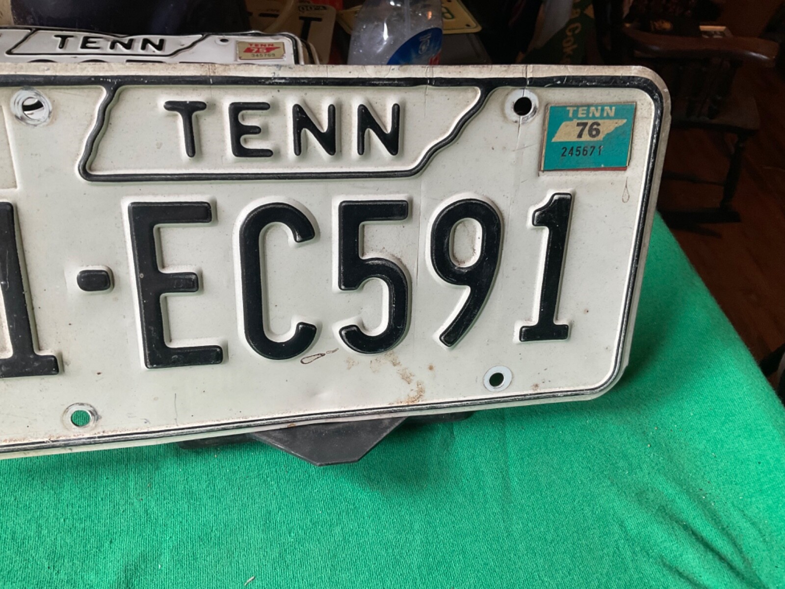License Plate Tag Vintage Tennessee Tenn 1 EC591 1976 sticker Rustic | eBay