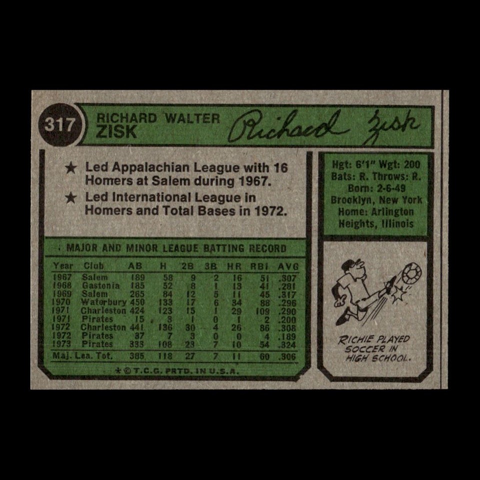 Richie Zisk 1974 Topps Pittsburgh Pirates #317 GREAT SET BREAK! | eBay