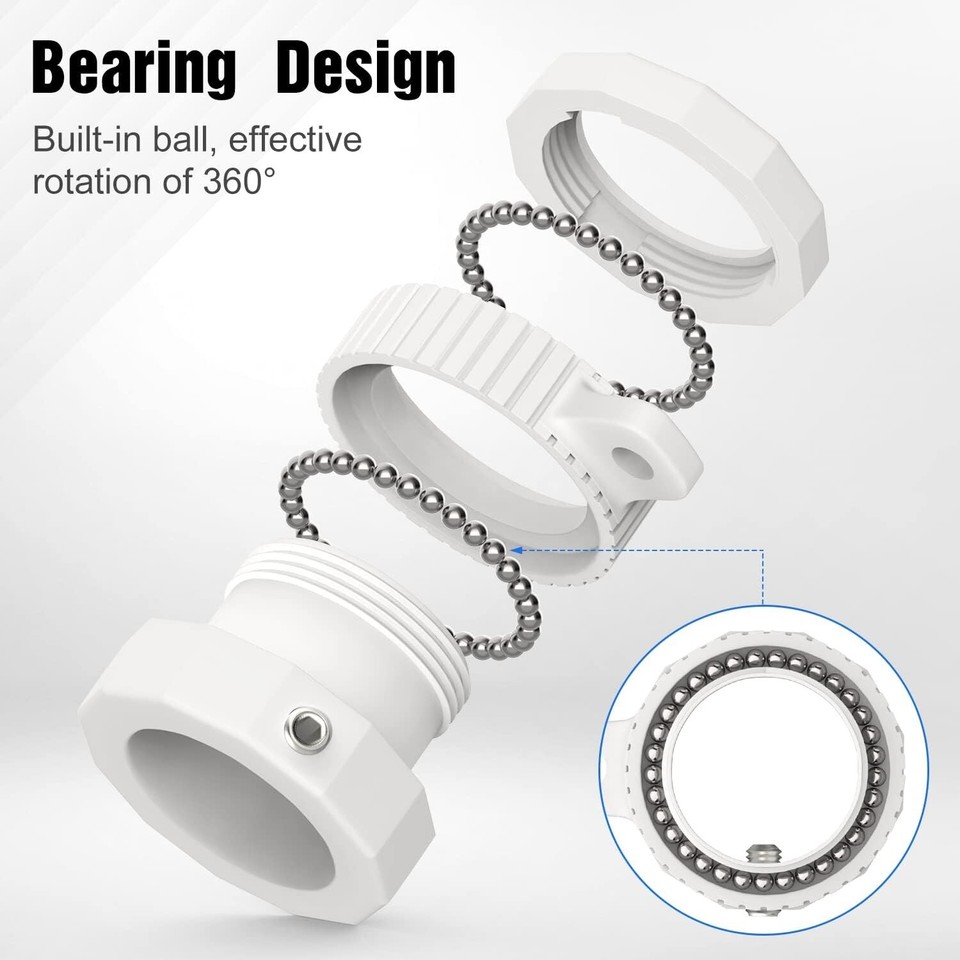 Plastic Flag Pole Rings with Bearings 2 Pack, 360 Degree Rotating Anti ...