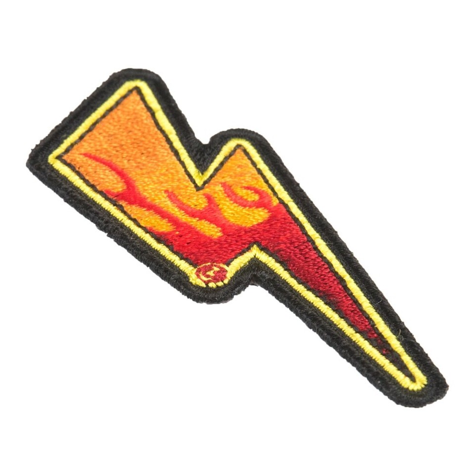 Flaming Lightning Bolt Right Patch, Lightning Patches | eBay