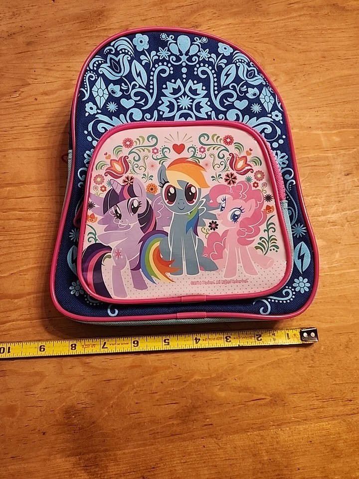 School Backpack MLP My Little Pony Pink Blue Fun Pony Hair Tail Book ...