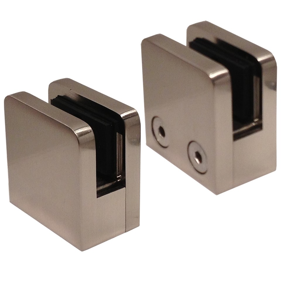 Glass Staircase Brackets for Glass Panels - Brushed Nickel or Chrome | eBay