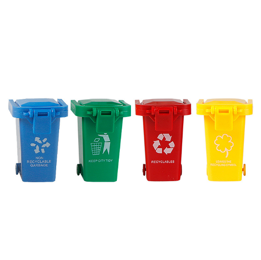 4pcs/set Mini Trash Can Toy Garbage Truck Cans Curbside Vehicle Bin ...