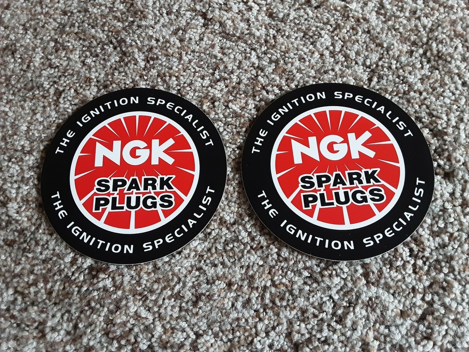 Lot of 2 NGK Spark Plugs Racing Decals Stickers NHRA Nascar Hot Rod ...