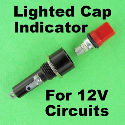 RARE Indicating Panel Fuse Holder Cap Lights when Fuse Blows 12V Bulb ...