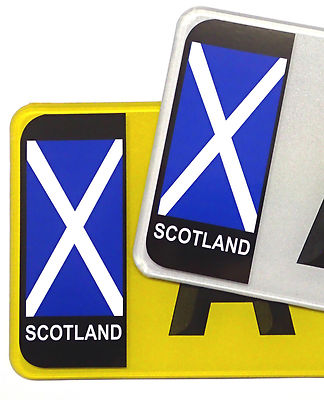 PAIR Scotland Scottish Saltire Flag Vinyl Stickers For Car Number Plate ...