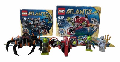 LEGO Atlantis 2 Sets 8056 8057 Monster Crab Clash Wreck Raider 100% ...
