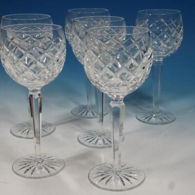 Waterford Crystal - Comeragh Pattern - 6 Wine Hock Glasses - 7¼ inches ...