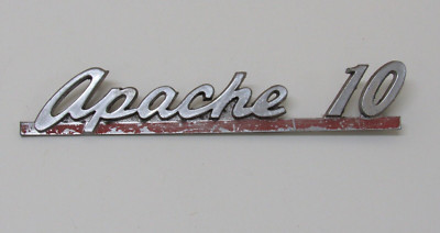 ORIGINAL VINTAGE 1960S 1961 APACHE 10 HOOD EMBLEM SCRIPT CHEVROLET ...