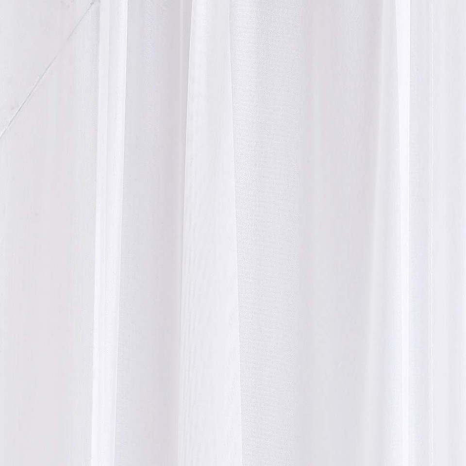 Extra Long 56" (W) x 360" (L) (30 Feet) Sheer White Window Scarf. Voile ...