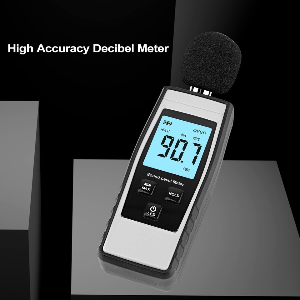 Decibel Meter, Portable SPL Meter (Sound Pressure Level Meter), Digital ...