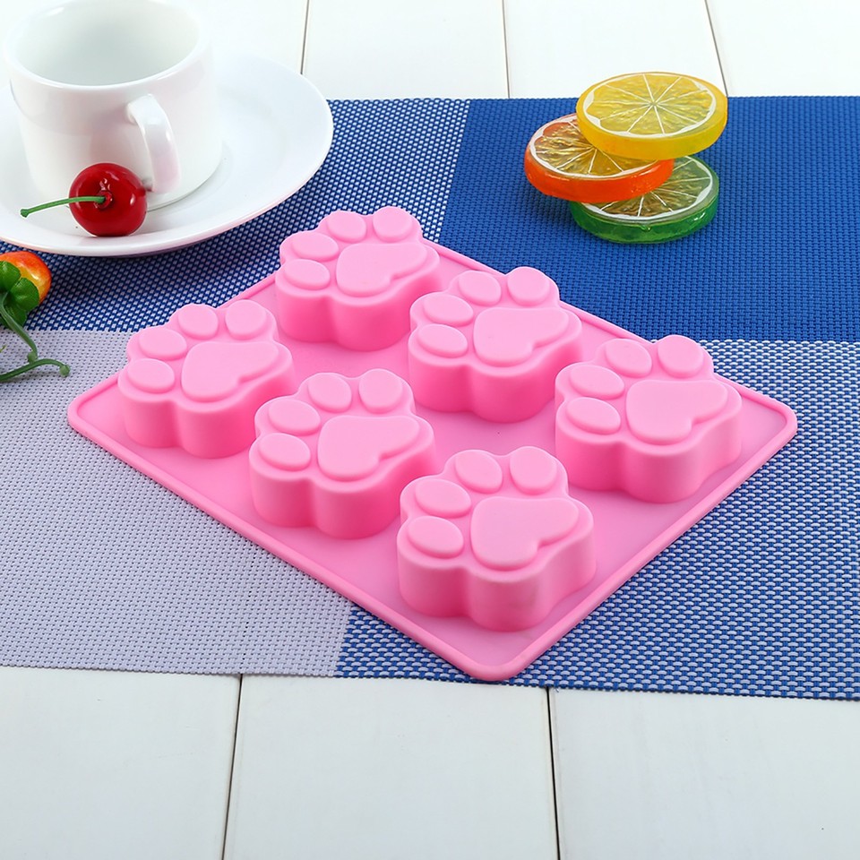 Small Dog Cat Foot Footprint Silicone Ice Cube Chocolate Fondant Su SG ...