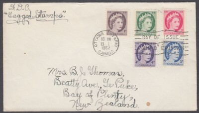 CANADA 1962 1c-6c TAGGED STAMPS FDC (ID:271/D34295) | eBay