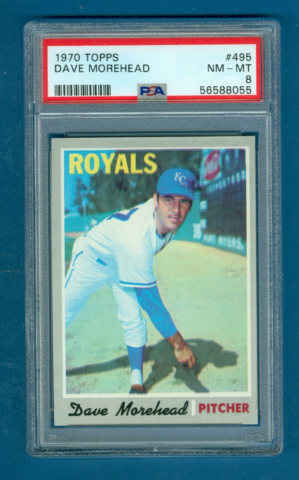 1970 Topps Baseball #495 Dave Morehead Royals PSA 8 NM/MT (Sharp ...