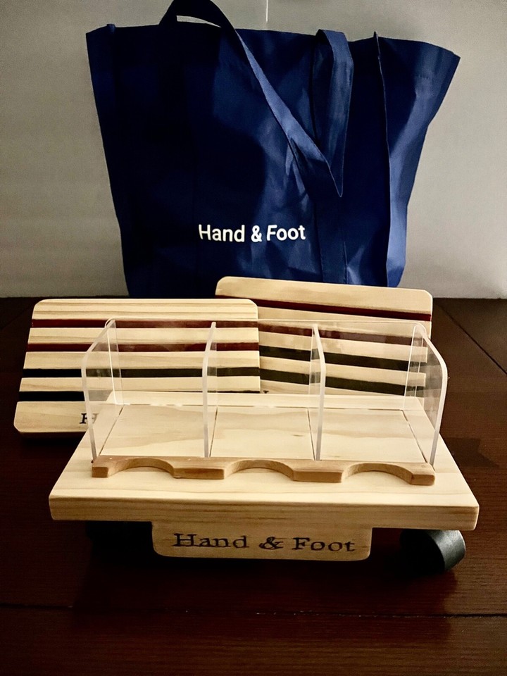 Hand and Foot card set: card trolley on wheels, book/canasta holders ...