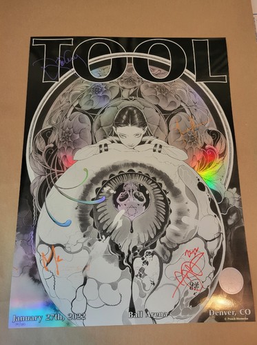 TOOL Band Signed Event Poster Ball Arena Denver CO Jan 27 2022 Peach ...