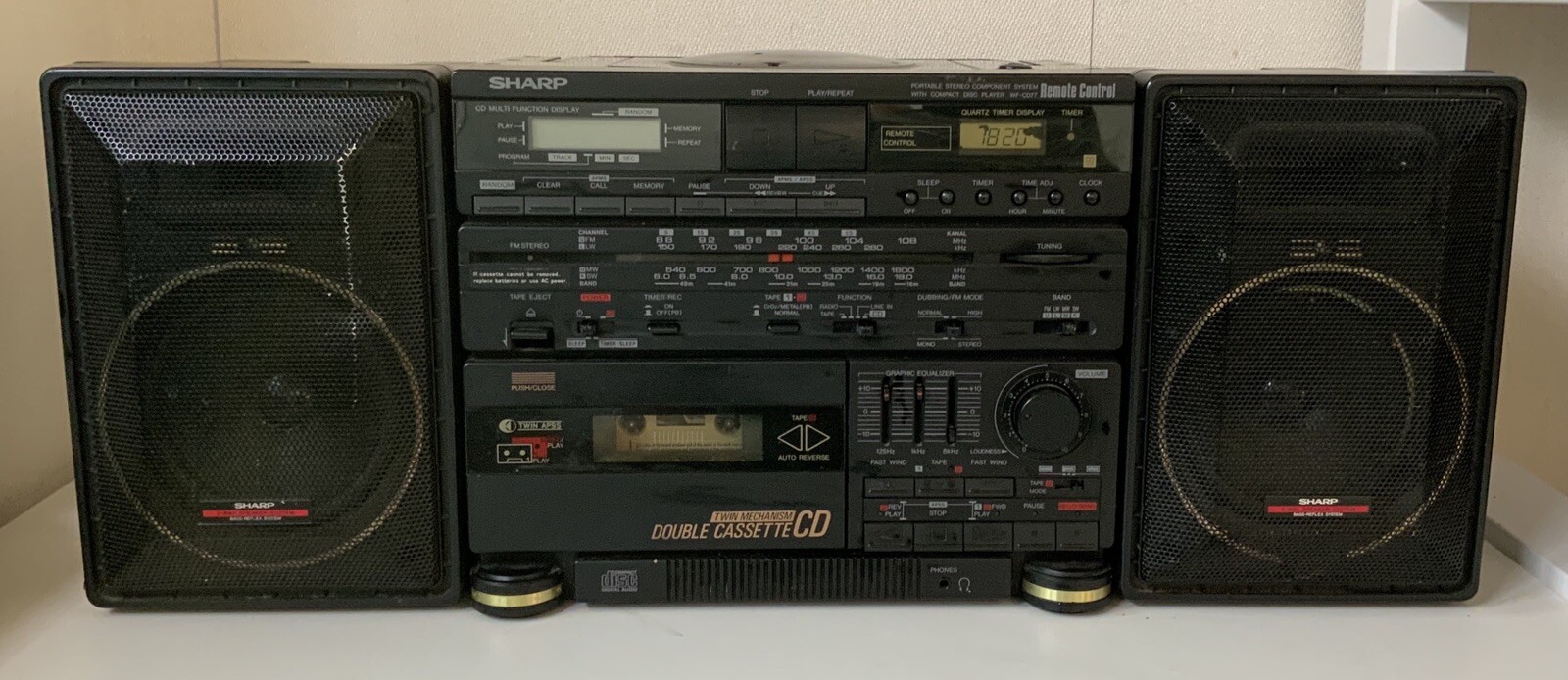 Sharp WF-CD77 Portable Stereo Component System With CD Player Cassette ...