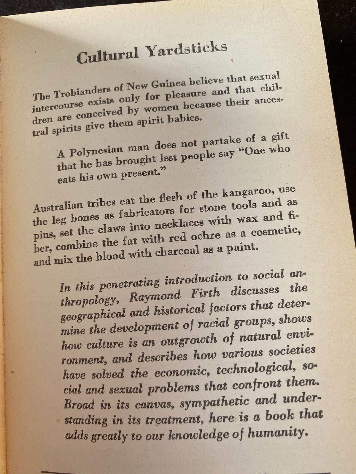 Human Types by Raymond Firth Social Anthropology Mentor 9th Print 1958 ...