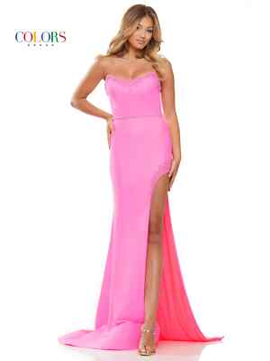Authentic Colors 3167-Color: Hot Pink-Size 4- Prom Dress | eBay