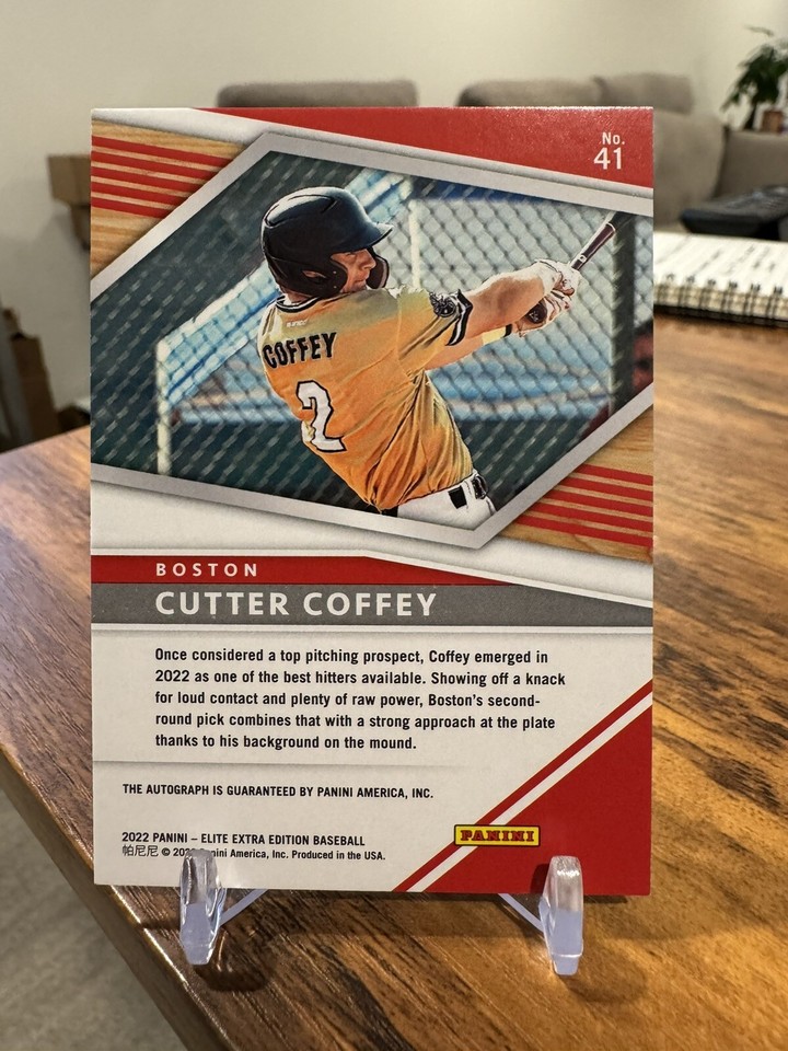 2022 Panini Elite Extra Status Green Cutter Coffey Prospect RC Auto🔥📈 ...