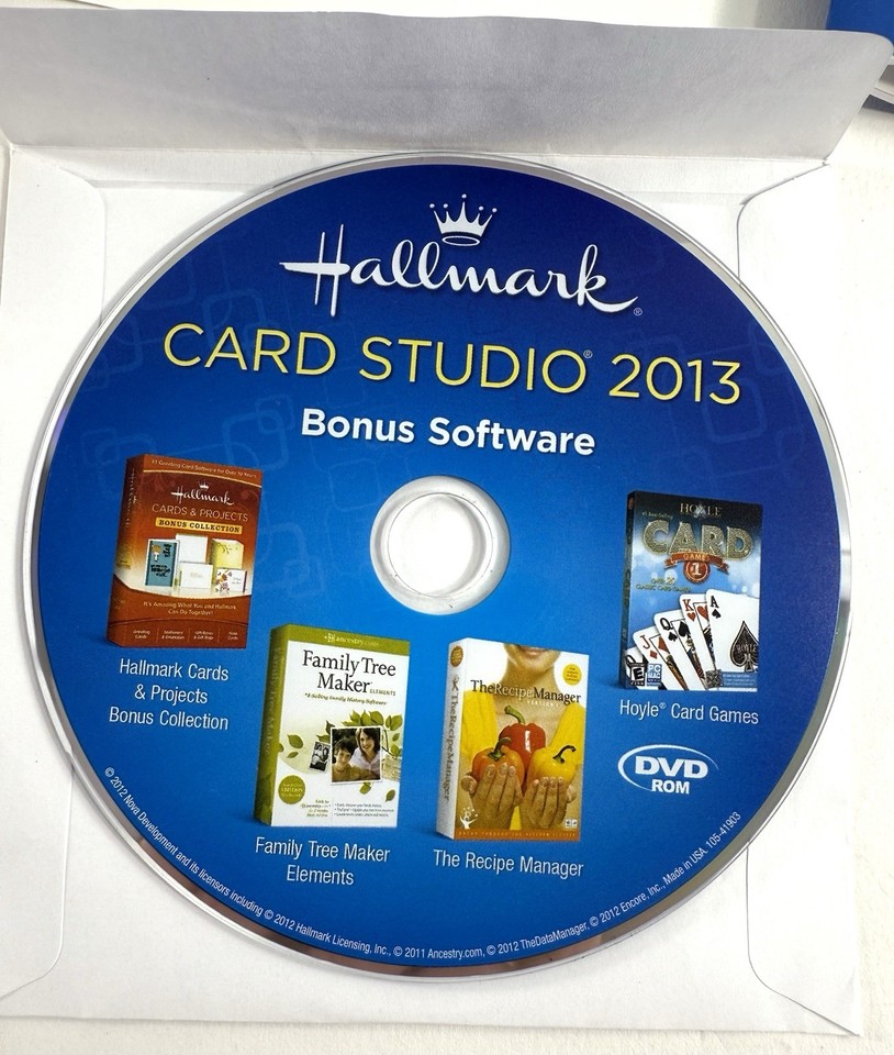Hallmark Card Studio 2013 Deluxe (Windows, DVD-ROM) Discs, Box, Manual ...