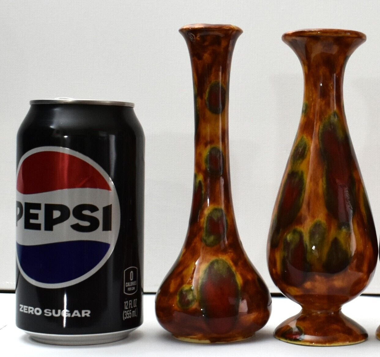 Midcentury 1960s Art Pottery Rust Orange Brown Red Gold Drip Flame Vase ...