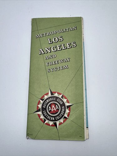 Triple AAA Metropolitain Los Angeles Freeway System Vintage Travel Map ...