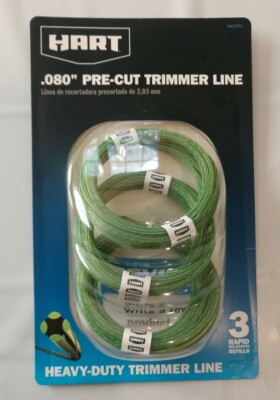 HART Pre-Cut Trimmer Line .080-inch 3 refills For Bump-Feed string ...