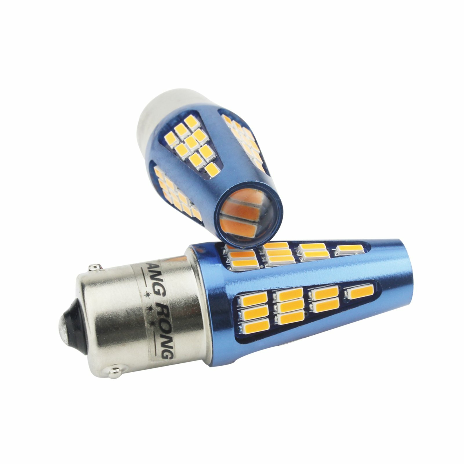 2x Amber PY21W 581 BAU15s SMD 48 LED Car Front/Rear Turn Signal Light ...