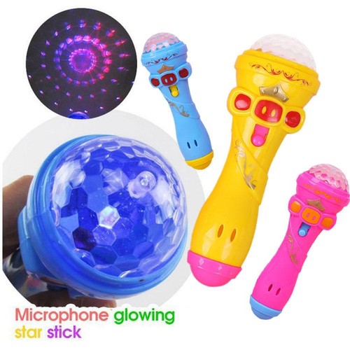 LED Light Flashing Projection Microphone Torch Shape Gifts D1Q4 Kids ...