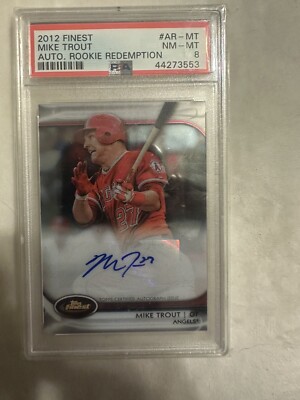 2012 FINEST MIKE TROUT AUTO ROOKIE REDEMPTION NM-MT 8 | eBay