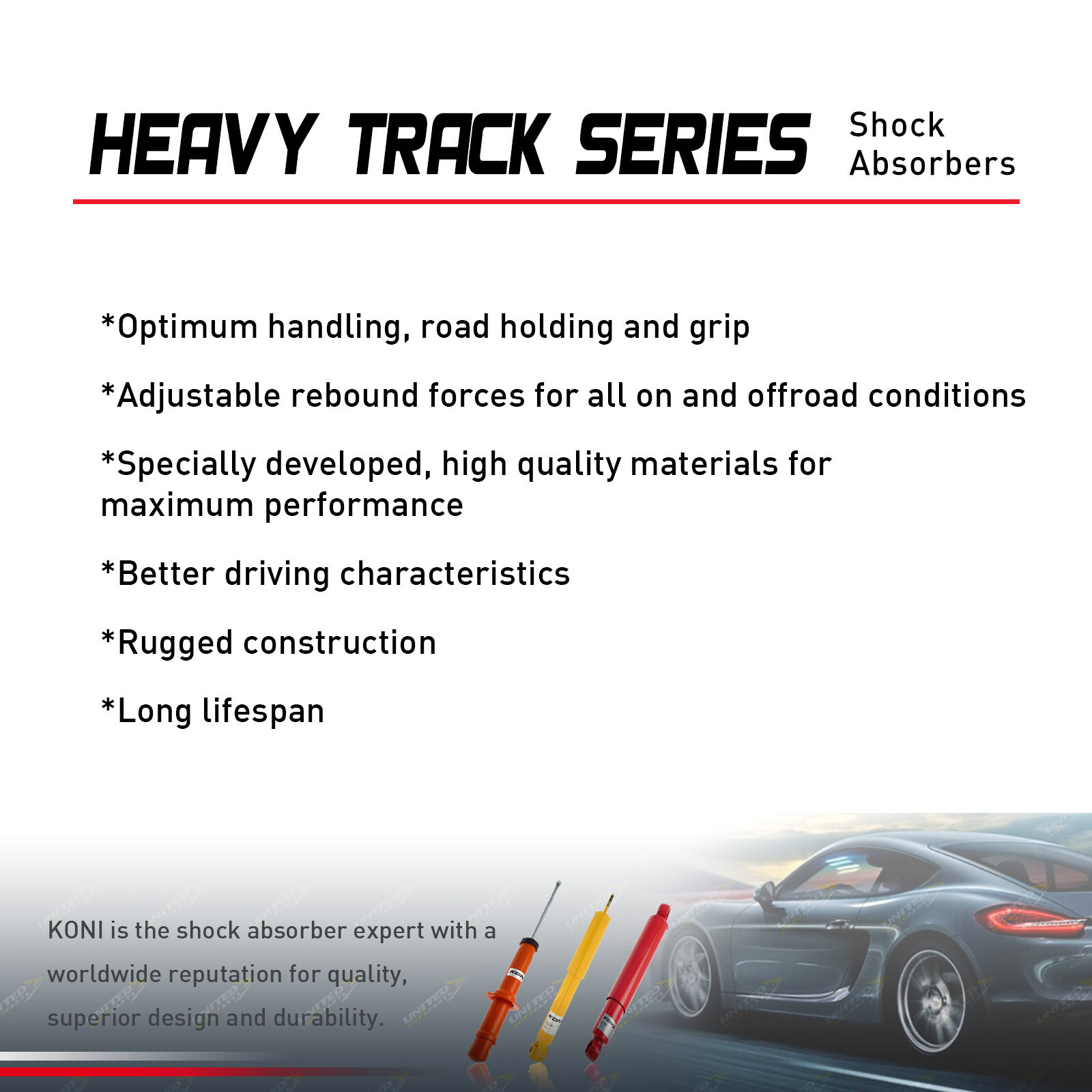 2 x Rear KONI Heavy Track Adj Shocks for Nissan King Cab GD21 D22 MD21 ...