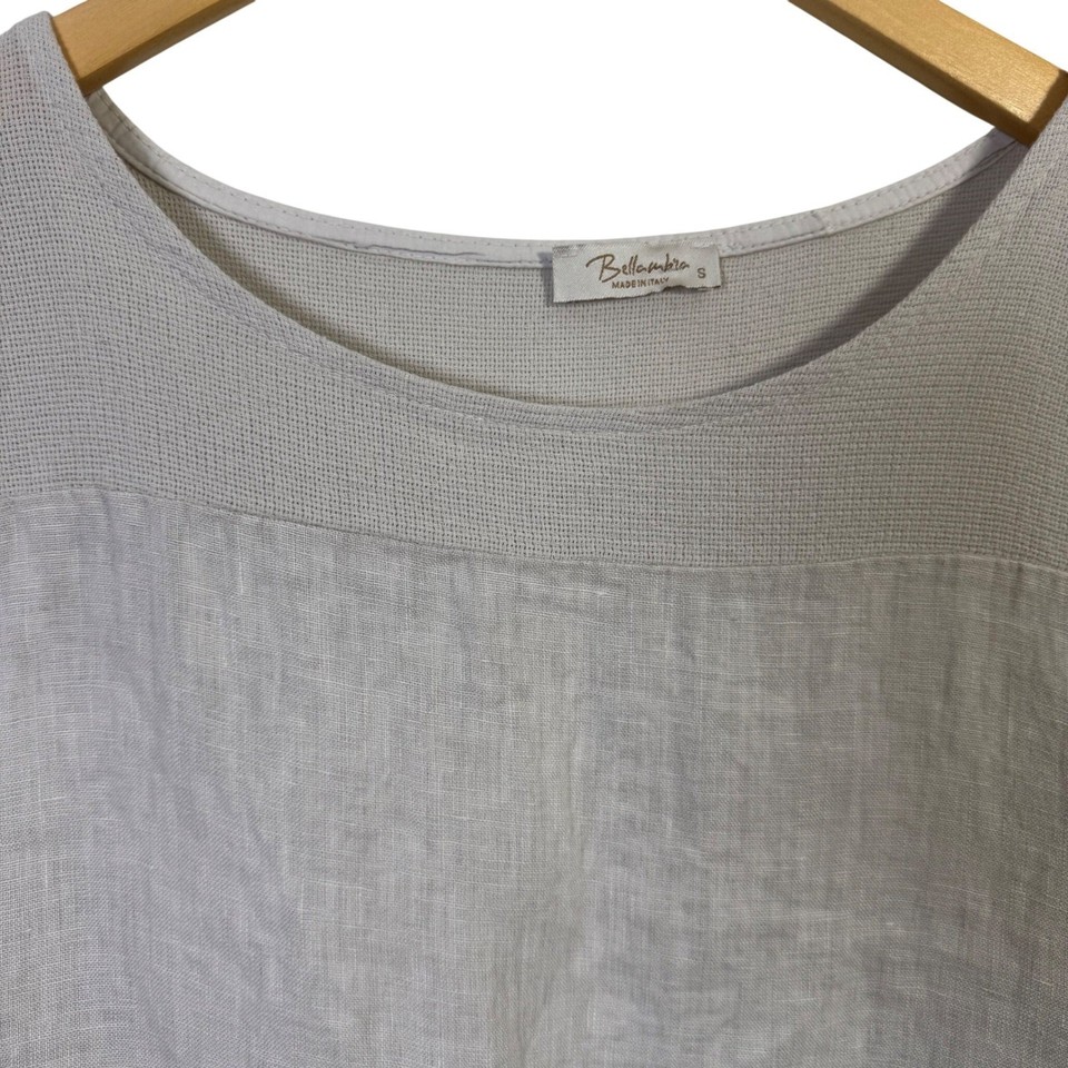 Bellambia Womens Top Small 100% Linen Beige Made in Italy Casual ...