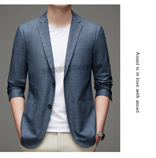Lightweight Breathable Men Blazer New Men's Business Casual Plaid Suit ...