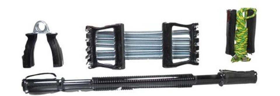 4 Pcs Training Exercise Set Handgrips Jump Rope Chest Expander Power ...